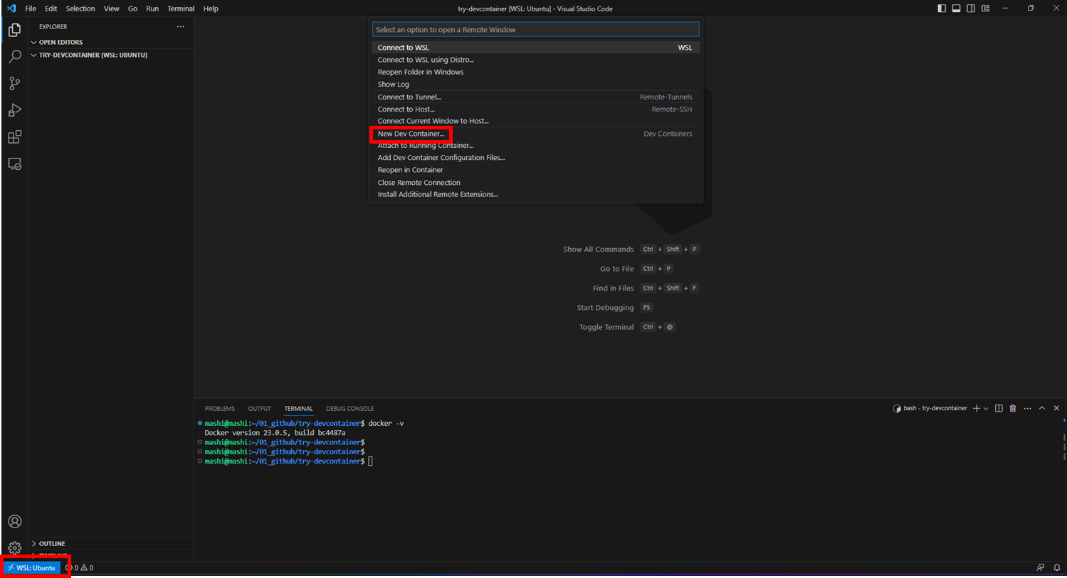 [VSCode] devcontainerを最速で試してみた | ましましブログ
